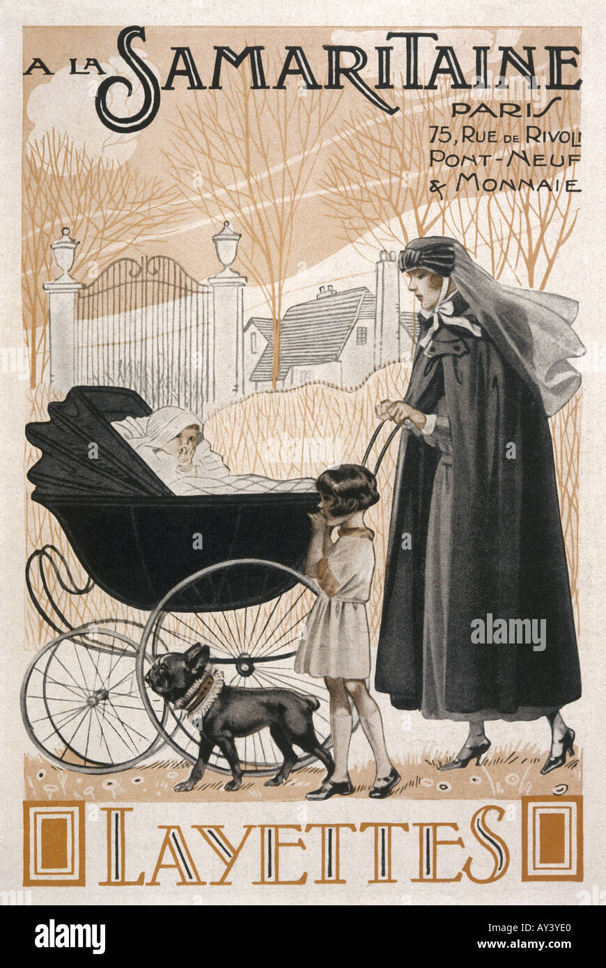 French Nanny Children Stock Photo - Alamy