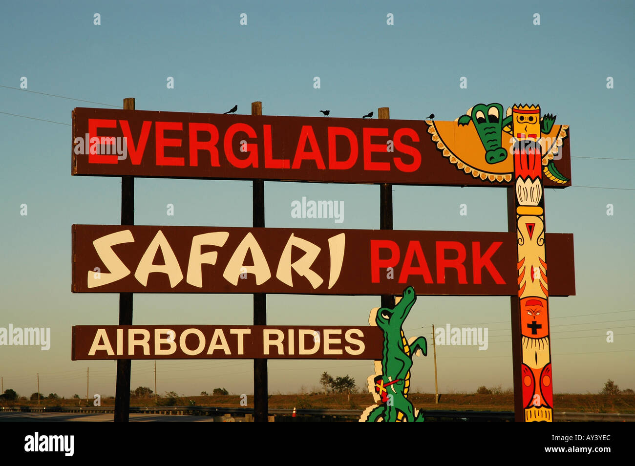 Florida Everglades airboat ride sign tamiami trail Stock Photo - Alamy