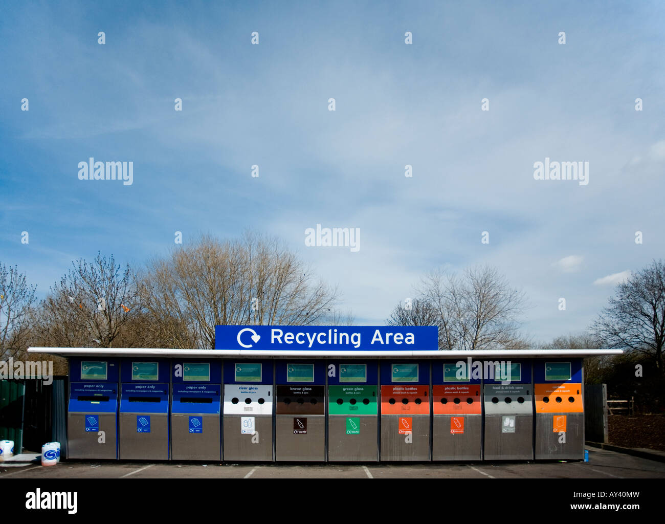 Mini-recycling centre at London supermarket Stock Photo - Alamy