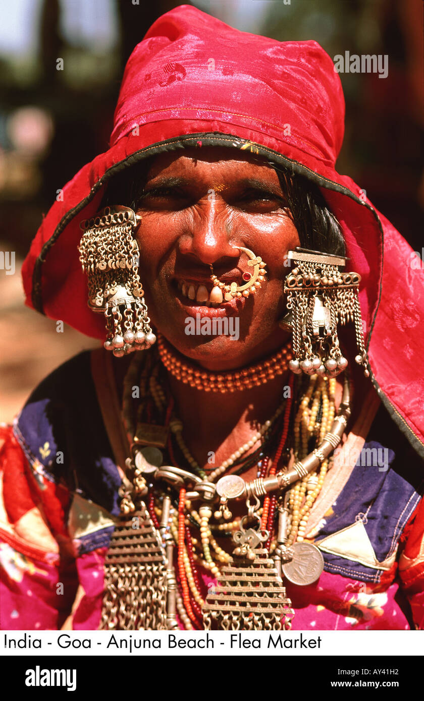 India Goa Anjuna Beach Flea Market Stock Photo - Alamy