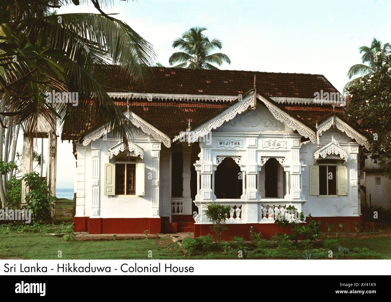 Sri Lanka Hikkaduwa Colonial House Stock Photo - Alamy