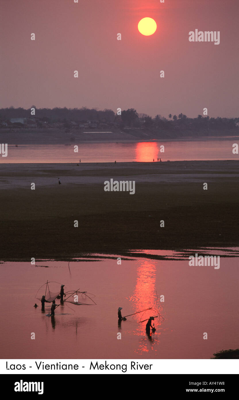 Laos Vientiane Mekong River Stock Photo - Alamy