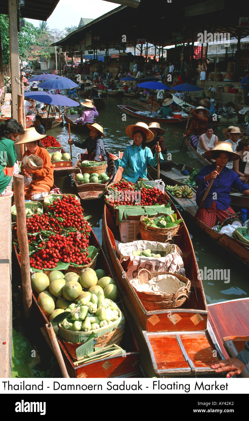 Thailand Damnoern Saduak Market Stock Photo - Alamy
