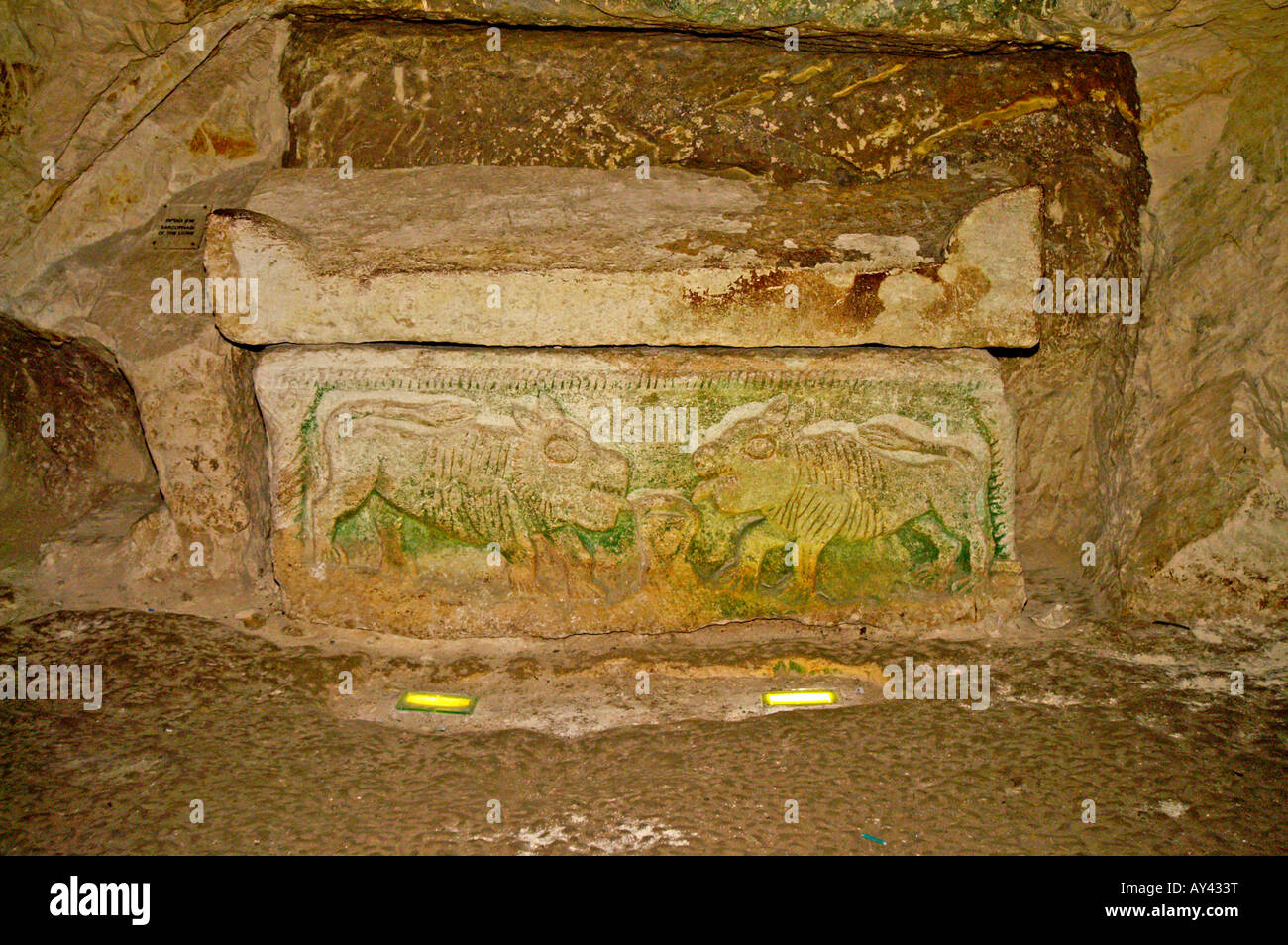 Israel Beit Shearim interior of a catacomb Stock Photo - Alamy