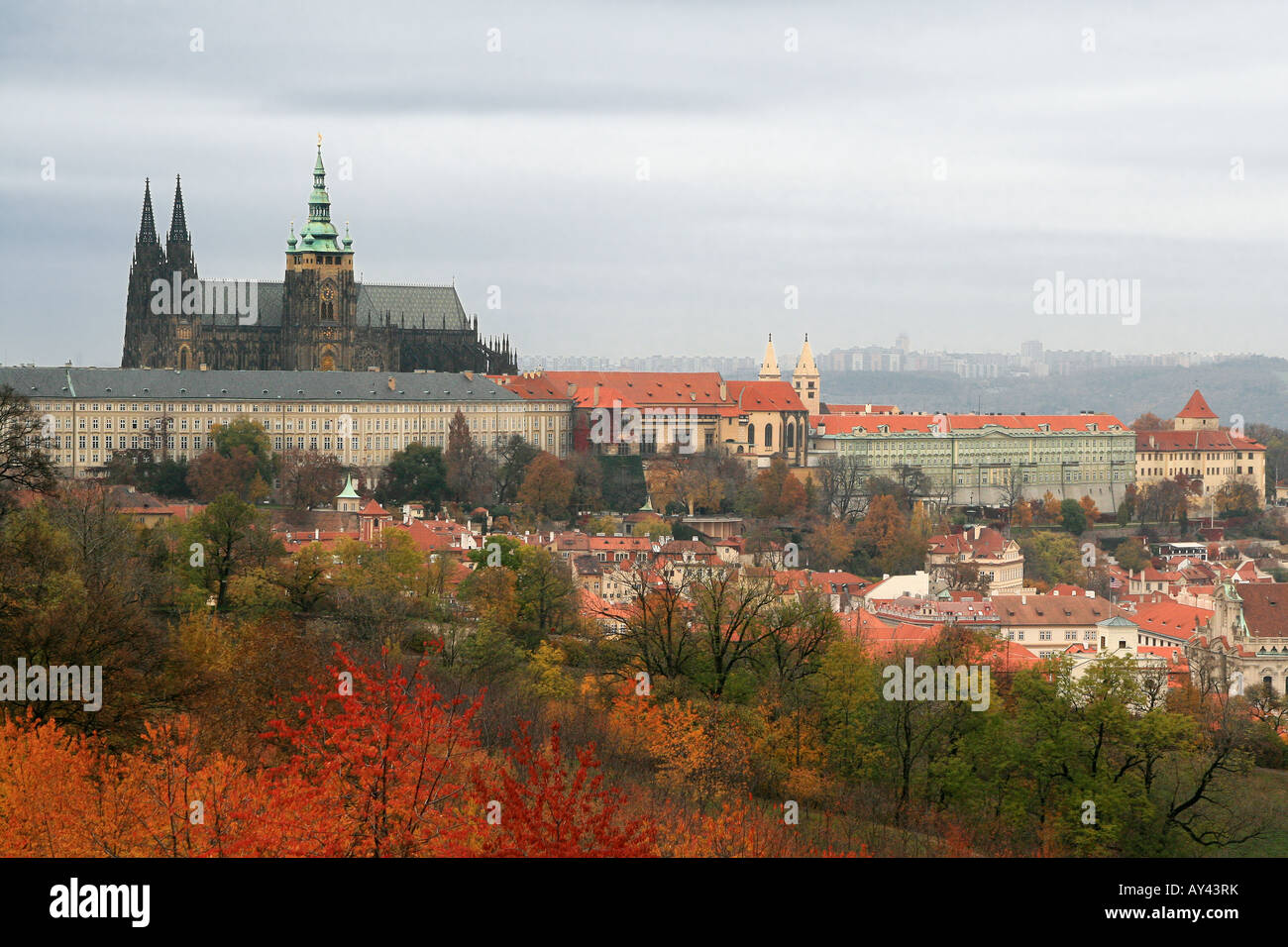 Prague castle and its surroundings in Fall colors Stock Photo - Alamy