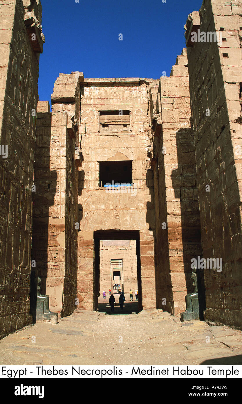 Egypt Thebes Necropolis Medinet Habou Temple Stock Photo - Alamy
