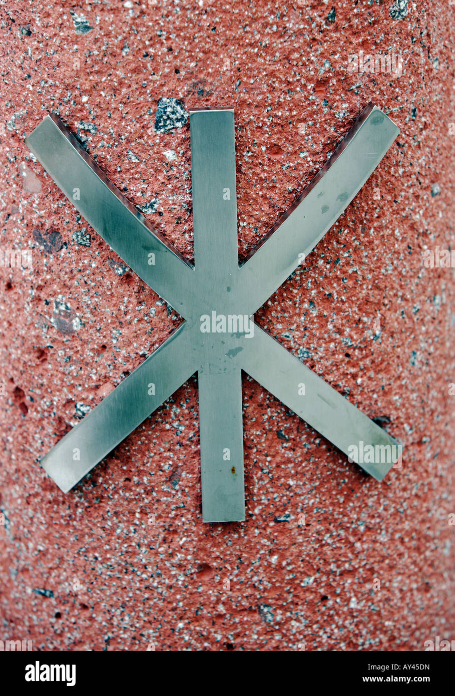 A snow crystal shaped symbol, outside a church Stock Photo - Alamy