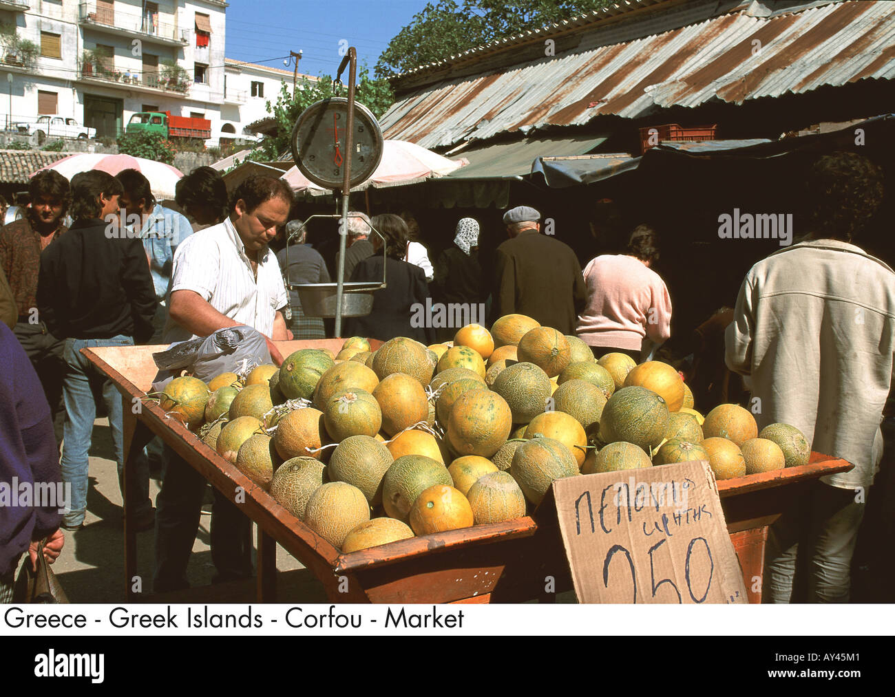 Greece Greek Islands Corfou Market Stock Photo - Alamy