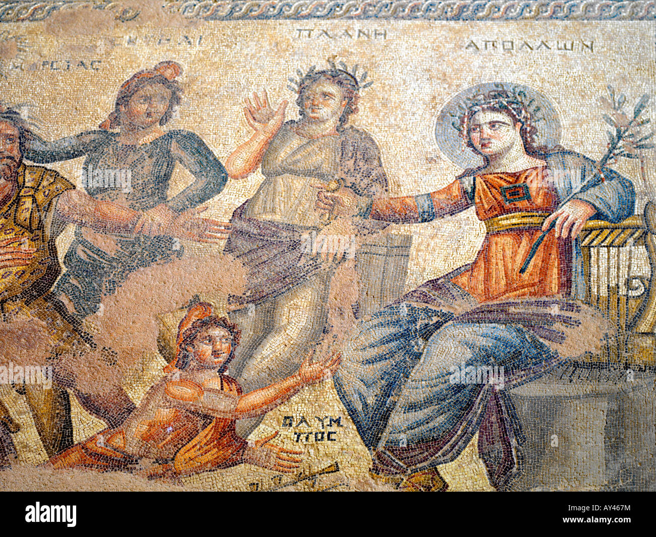 Cyprus Kourion Roman Mosaic Depicting the Punishment of Marsyas Main ...