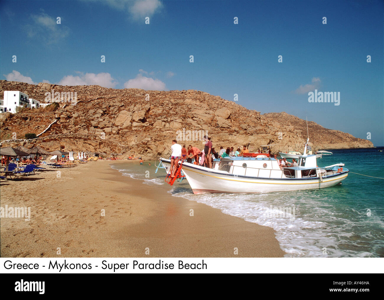 Greece Mykonos Super Paradise Beach Stock Photo - Alamy
