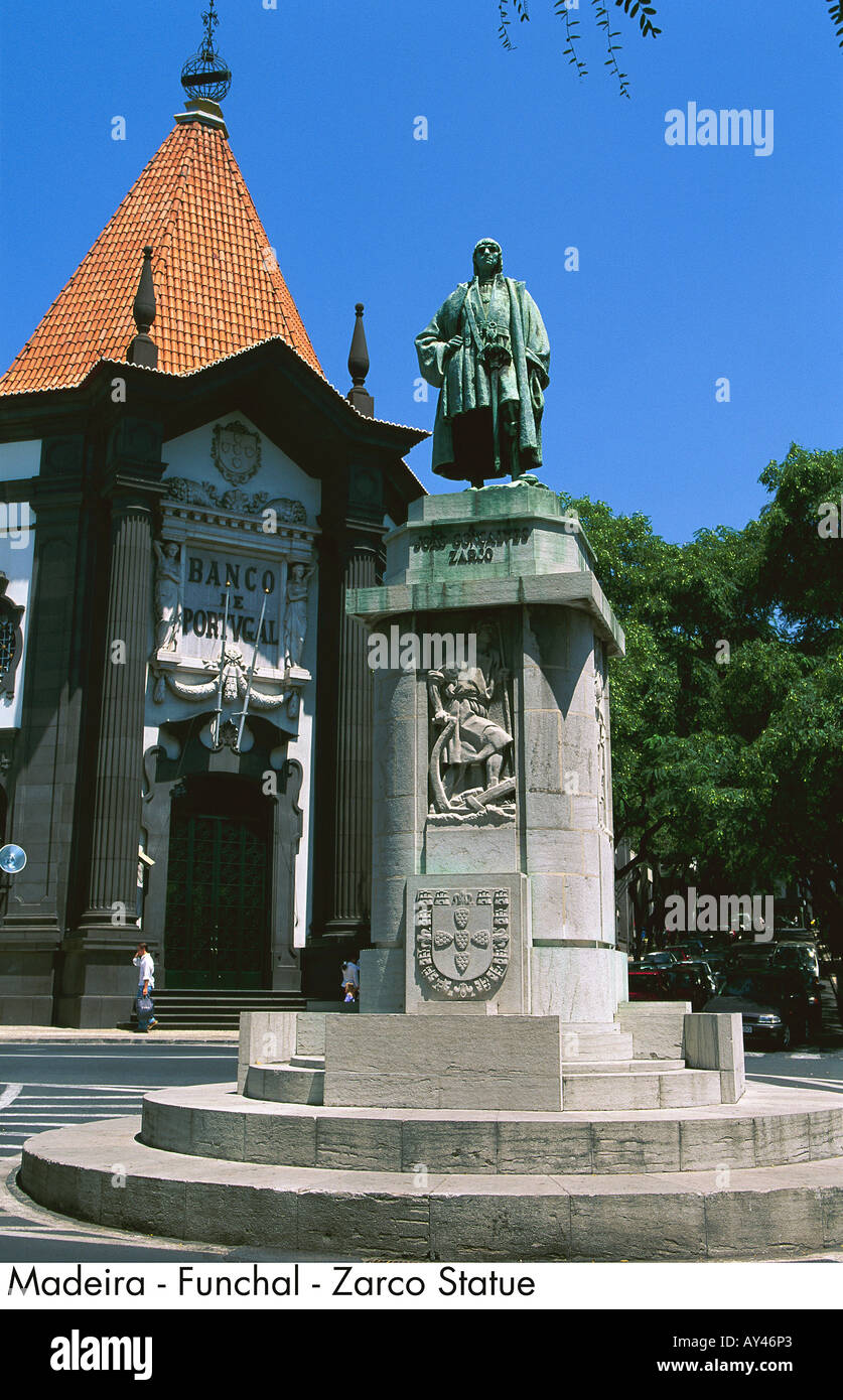 Madeira Funchal Zarco Statue Stock Photo - Alamy