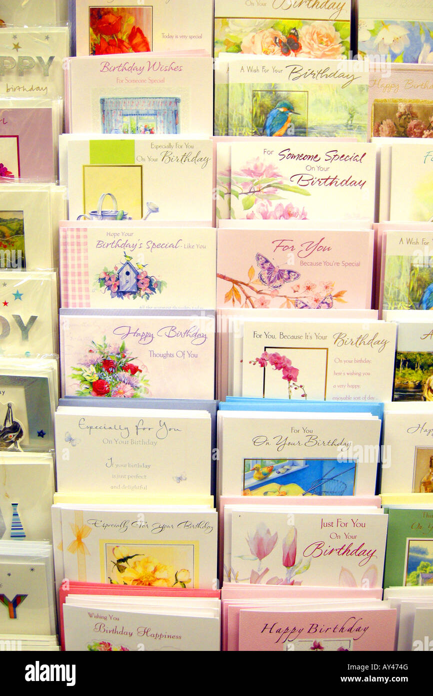 Display of greetings cards in a retail store Stock Photo - Alamy