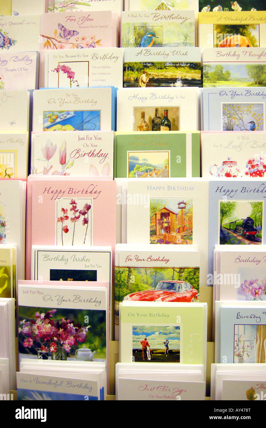 Display of greetings cards in a retail store Stock Photo - Alamy