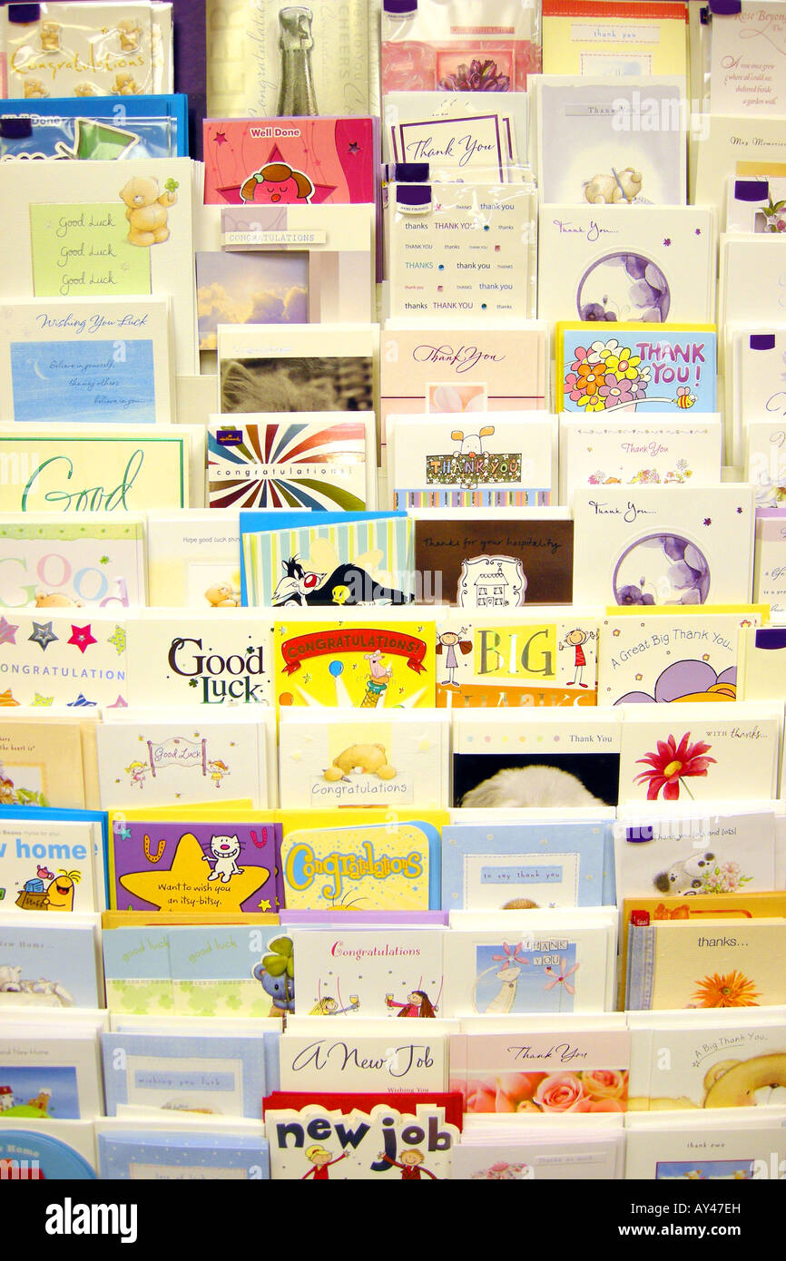Display of greetings cards in a retail store Stock Photo - Alamy