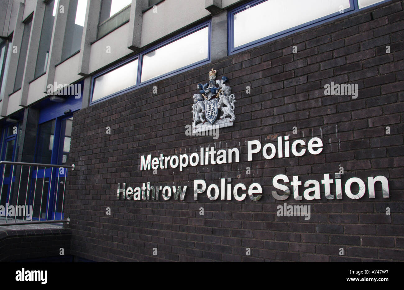 Entrance to Heathrow police station Stock Photo - Alamy