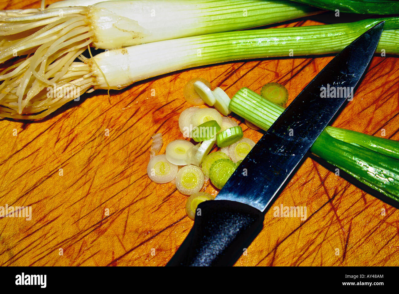 Sliced green onions scallions Stock Photo - Alamy