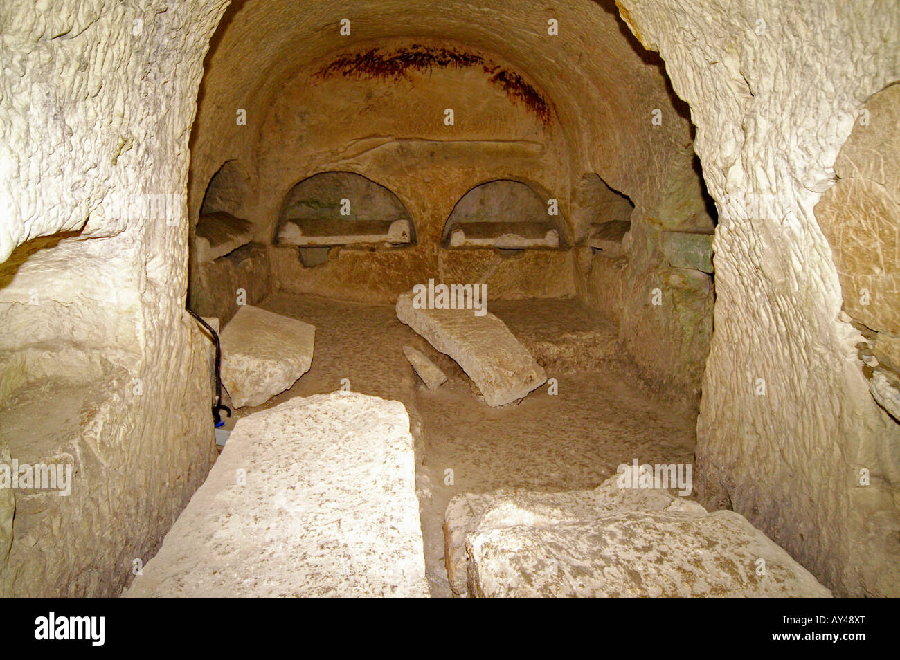 Israel Beit Shearim interior of a catacomb Stock Photo - Alamy
