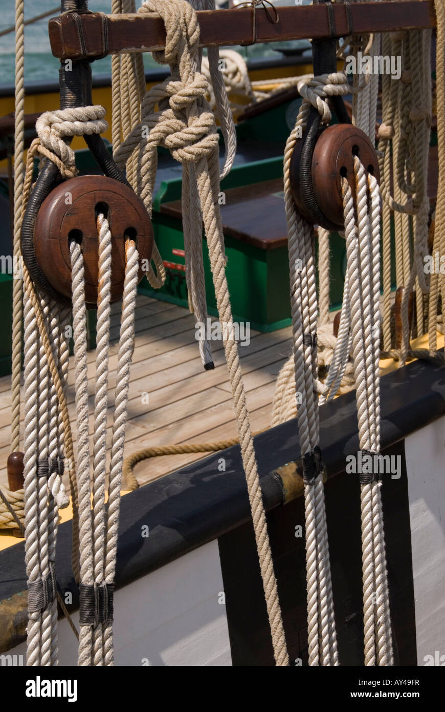 Old Sailing Wooden Blocks Rigging High Resolution Stock Photography and ...