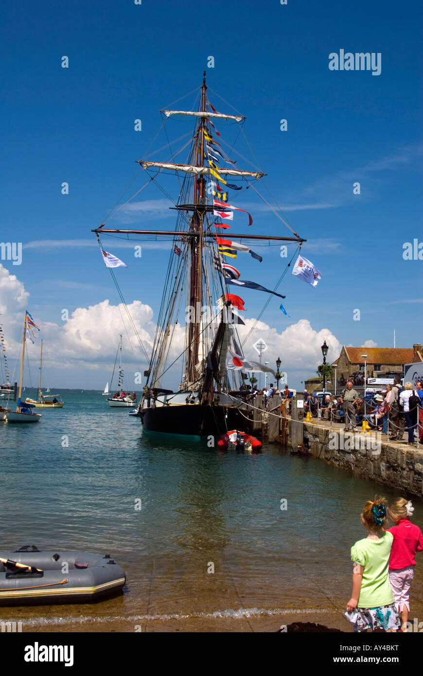 Old Gaffers wooden boat rally Yarmouth Isle of Wight England UK June ...