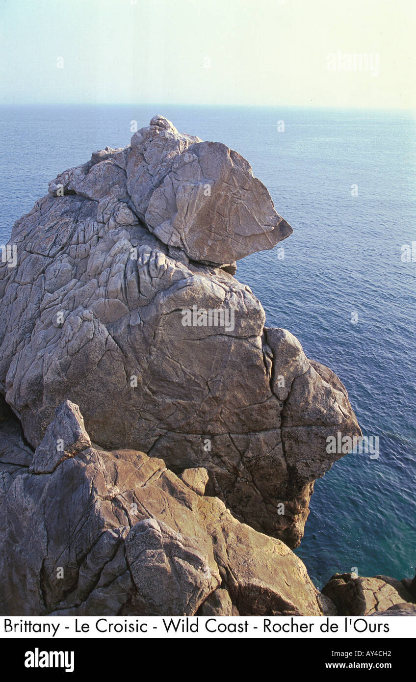 Brittany Le Croisic Wild Coast Rocher de l Ours Stock Photo - Alamy