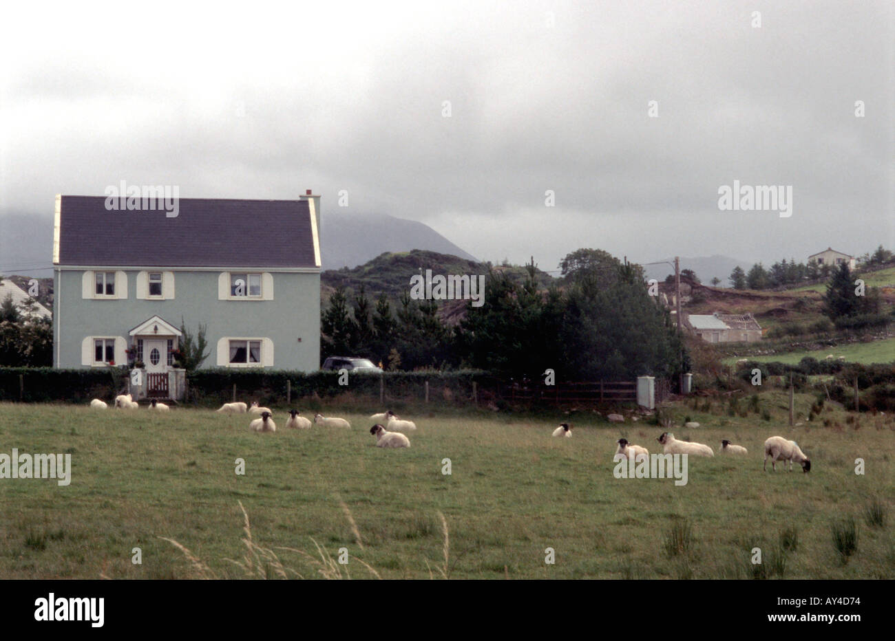 Traditional Irish cottage mist Stock Photo - Alamy