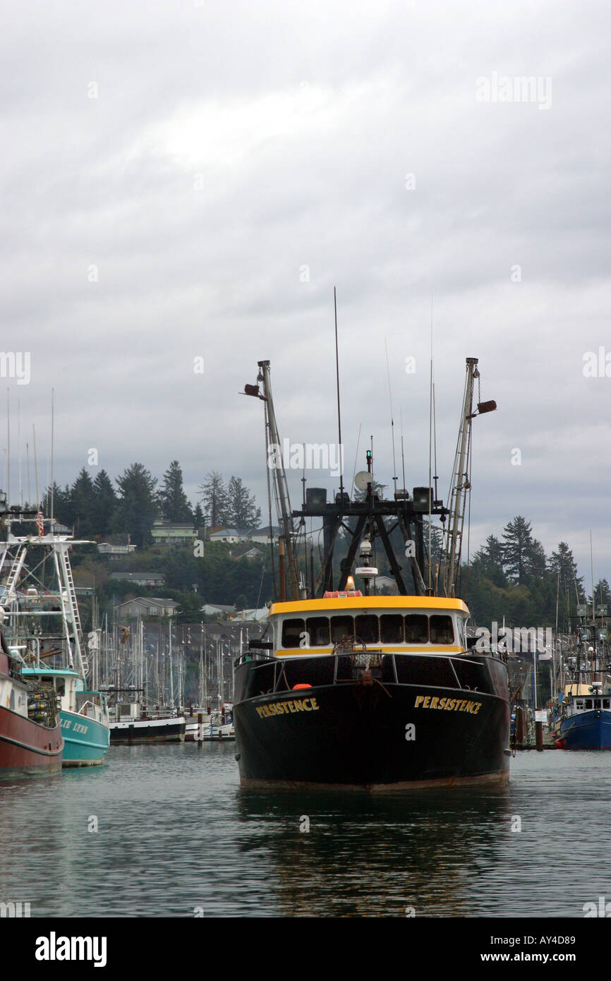 Fishing boat in the Port of Newport Oregon Stock Photo - Alamy