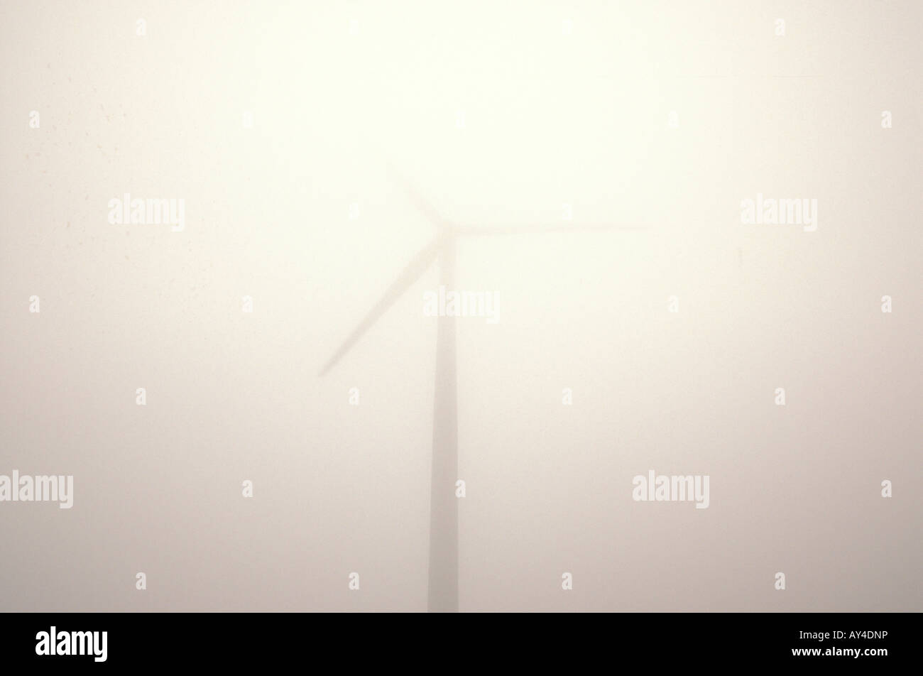 Wind turbines in the fog at a wind Farm Stock Photo - Alamy