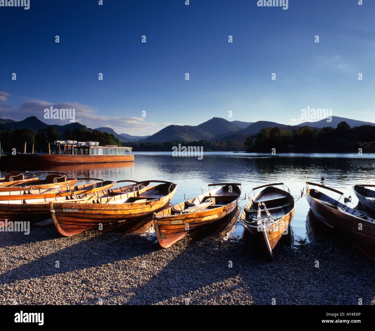 Derwentwater boats, Keswick,Cumbria, England Stock Photo - Alamy