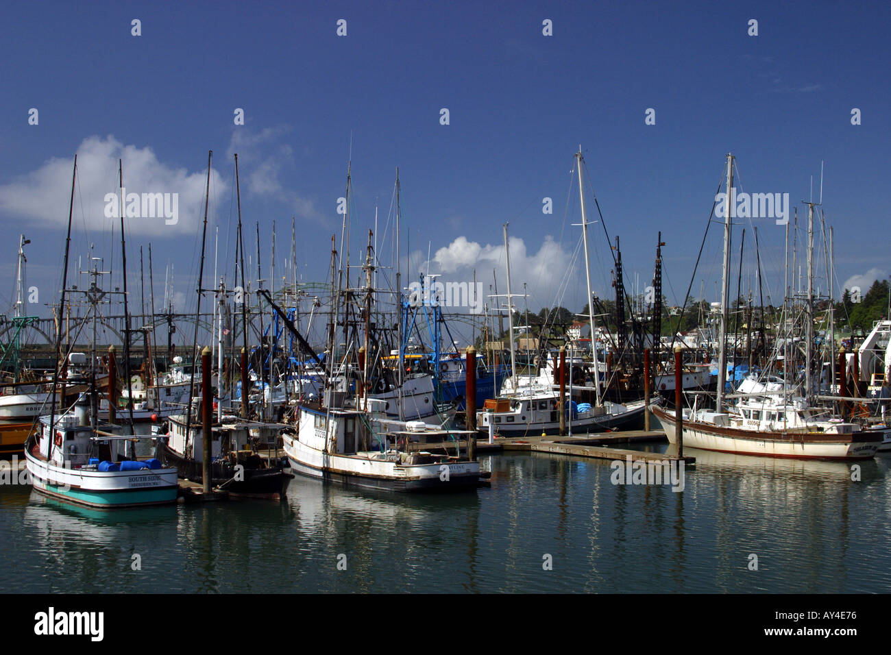 Fishing boats in the Port of Newport Oregon Stock Photo - Alamy