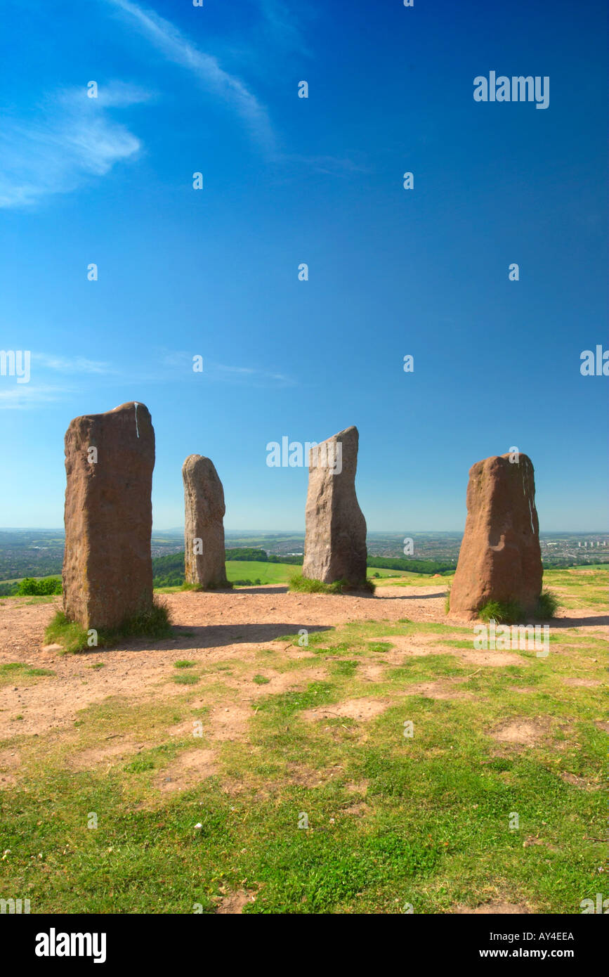 Four standing stones Clent Hills West Midlands Actually a victorian ...
