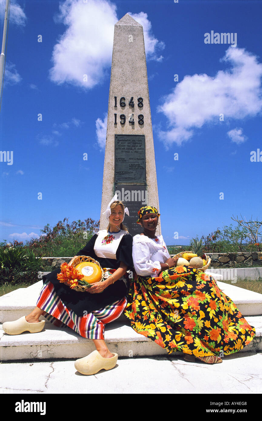 Caribbean Saint Martin Frontier s Monument Stock Photo - Alamy