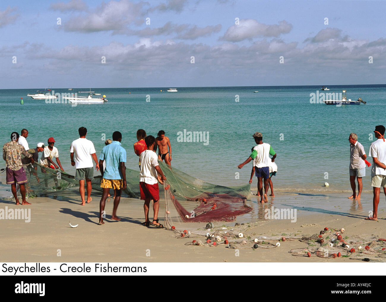 Seychelles Creole Fishermans Stock Photo - Alamy