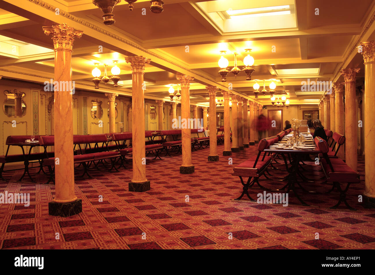 S.S Great Britain, I.K. Brunel's ship, Dining Saloon Stock Photo - Alamy