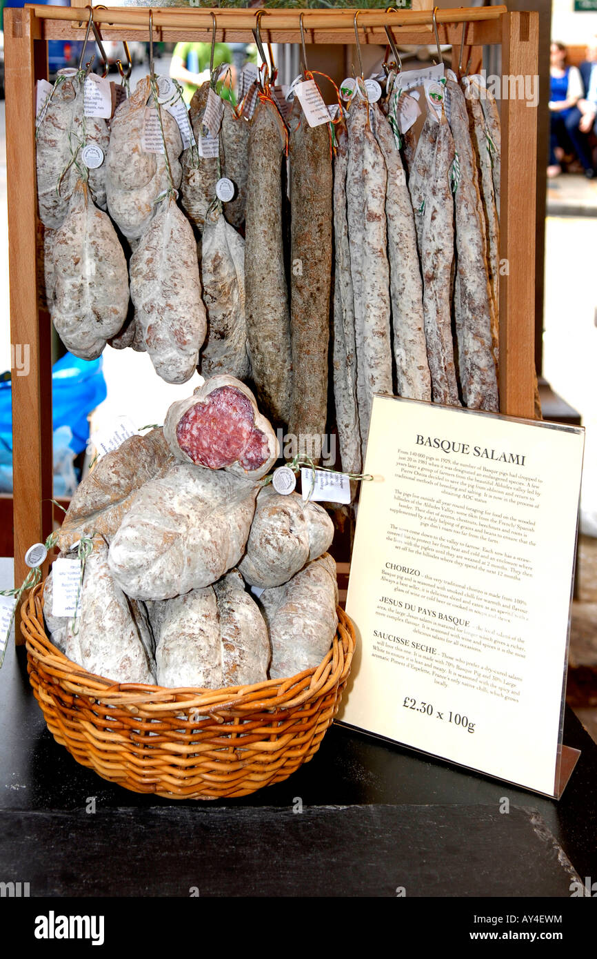 London Borough Market stall display assortment delicatessen charcuterie ...