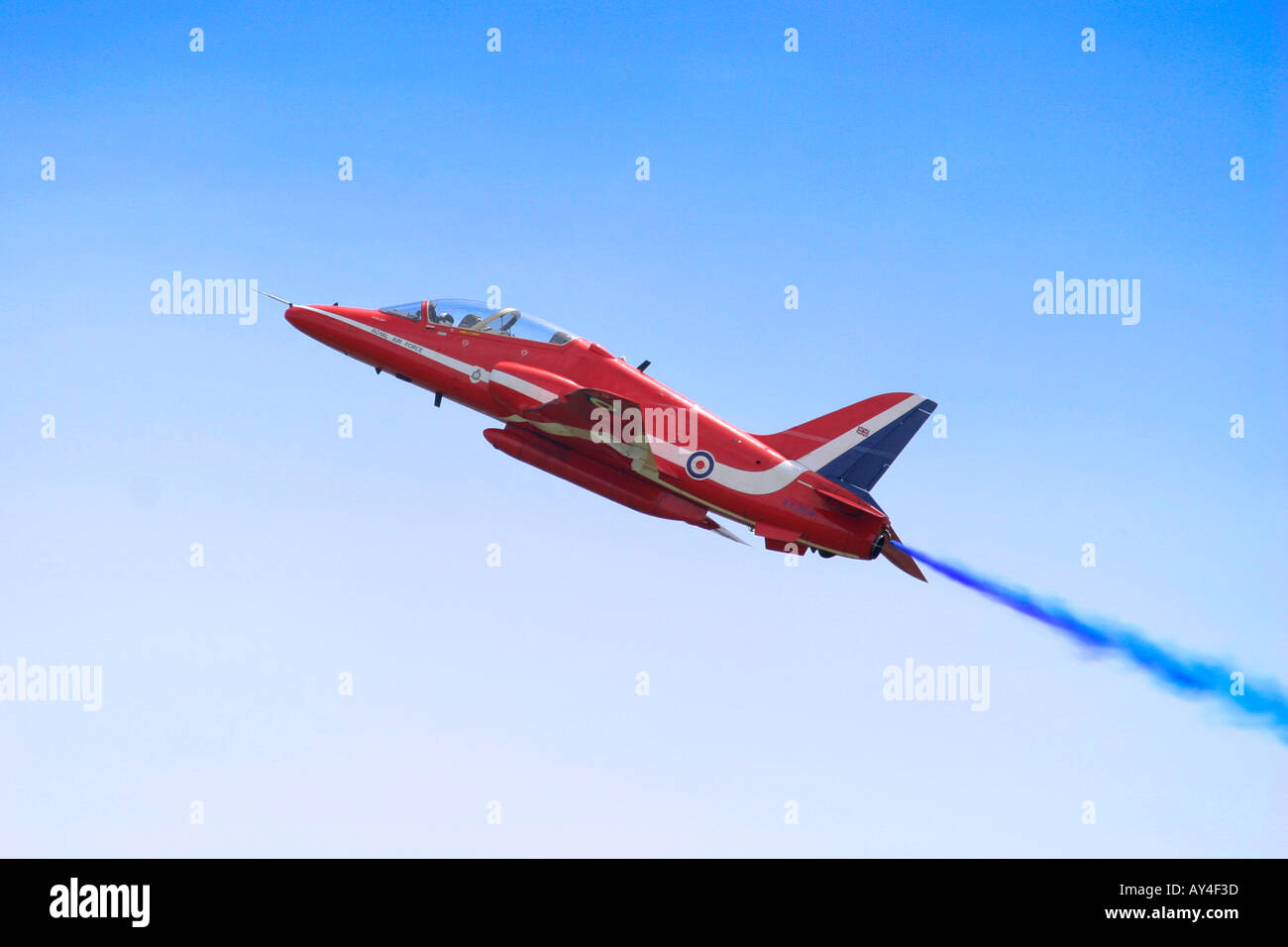 Red Arrows RAF display team single hawk Stock Photo - Alamy