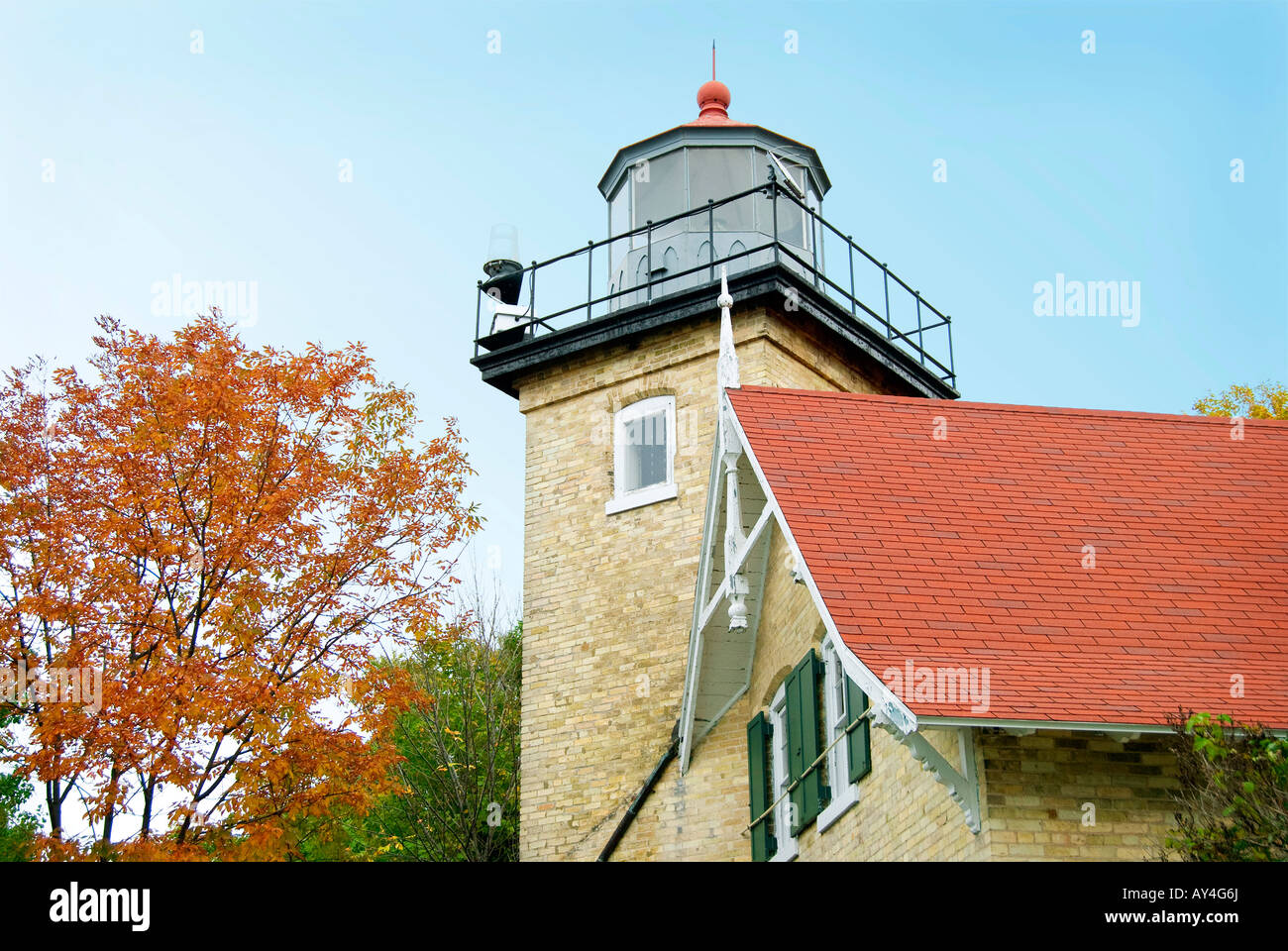 Eagle Bluff Lighthouse Stock Photo - Alamy