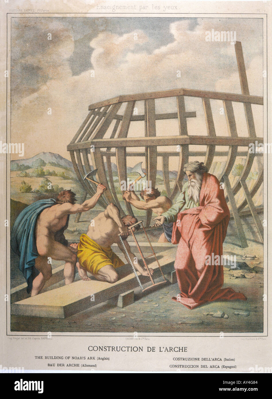 Noah Builds The Ark Stock Photo - Alamy
