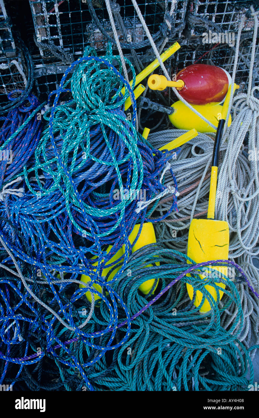 Lobster fishing gear on the dock Stock Photo - Alamy