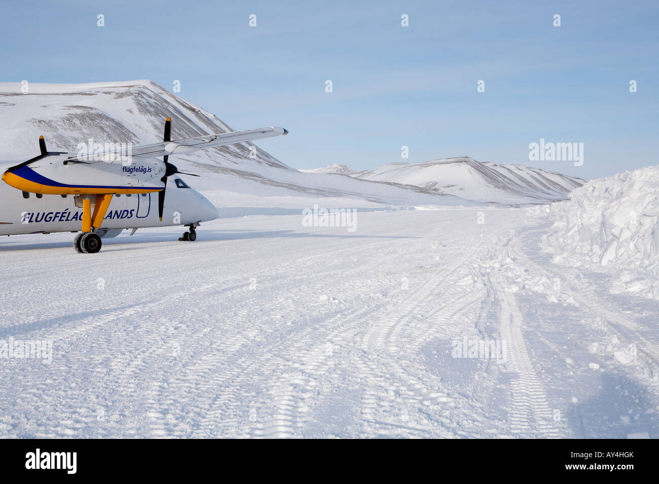 Ice Runway at Constable Point, East Greenland Stock Photo - Alamy