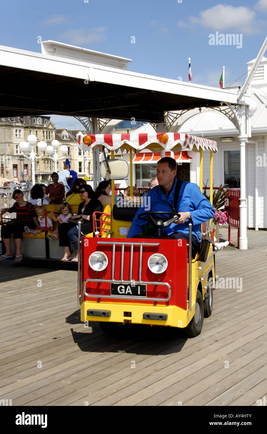 Train on the grand pier, Weston Super Mare Stock Photo - Alamy