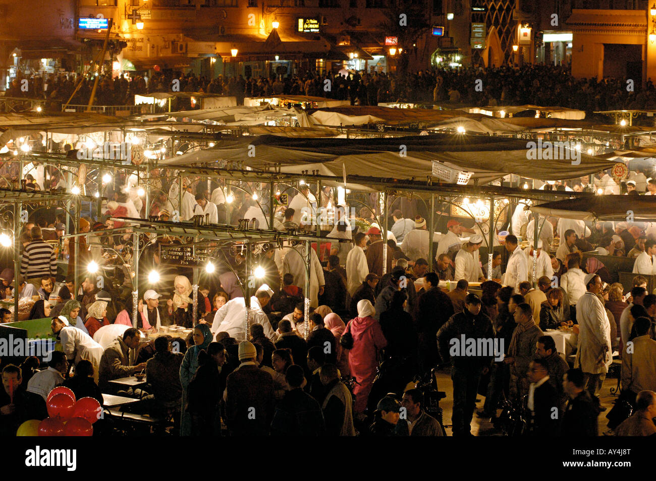 Djemaa el Fna square at night Marrakech Morocco Stock Photo - Alamy