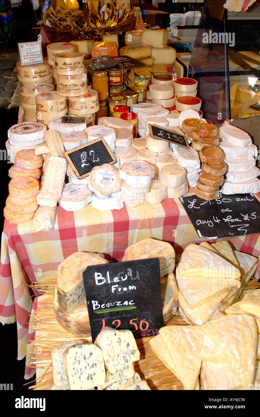 London Borough Market , French cheese stall with Bleu de Beauzac , Mont ...