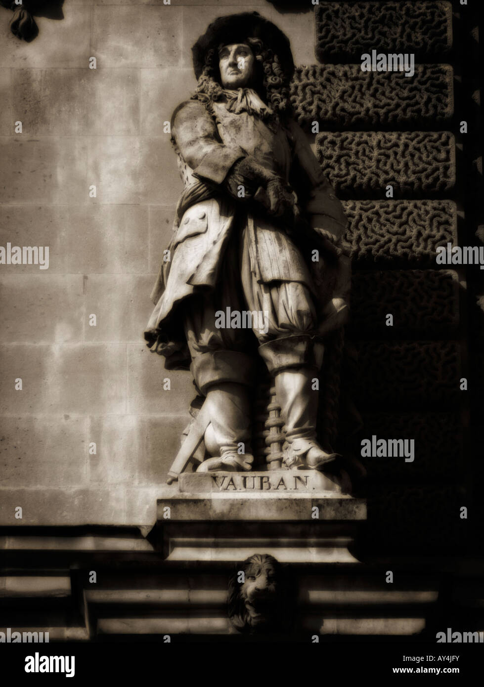 Gallery of statues at the courtyard of the Louvre Museum. Paris. France ...
