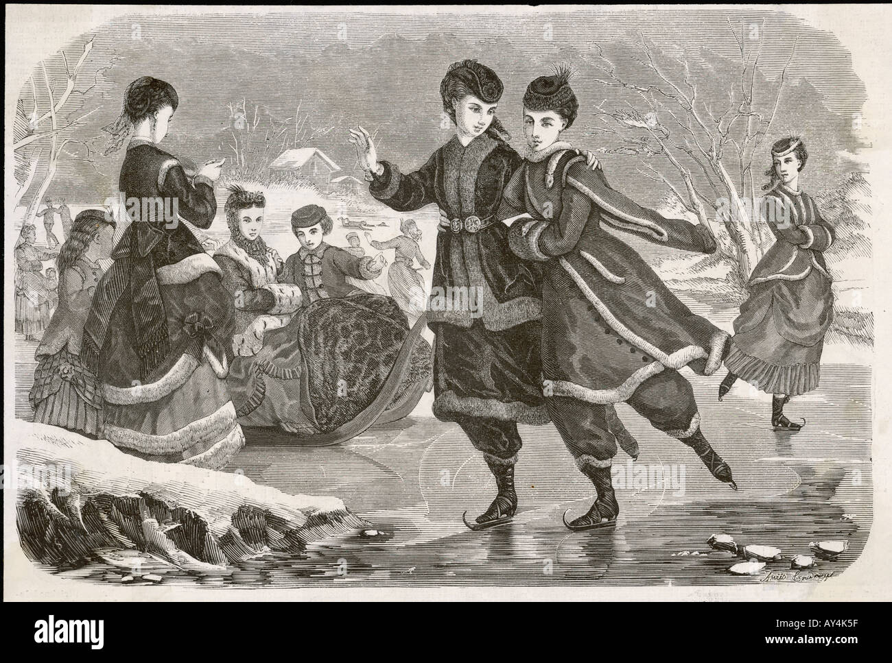 German Girls Skating Stock Photo - Alamy