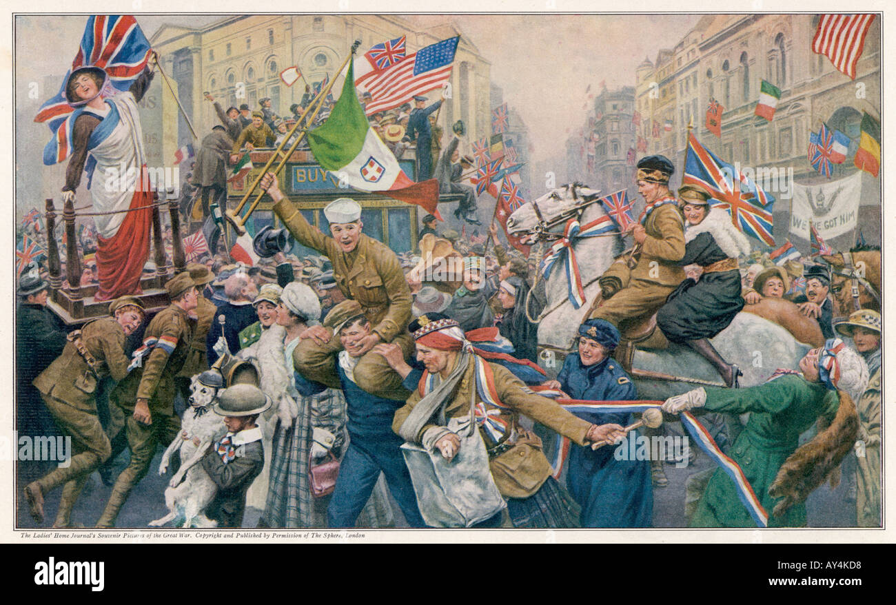 End of ww1 celebrations hi-res stock photography and images - Alamy