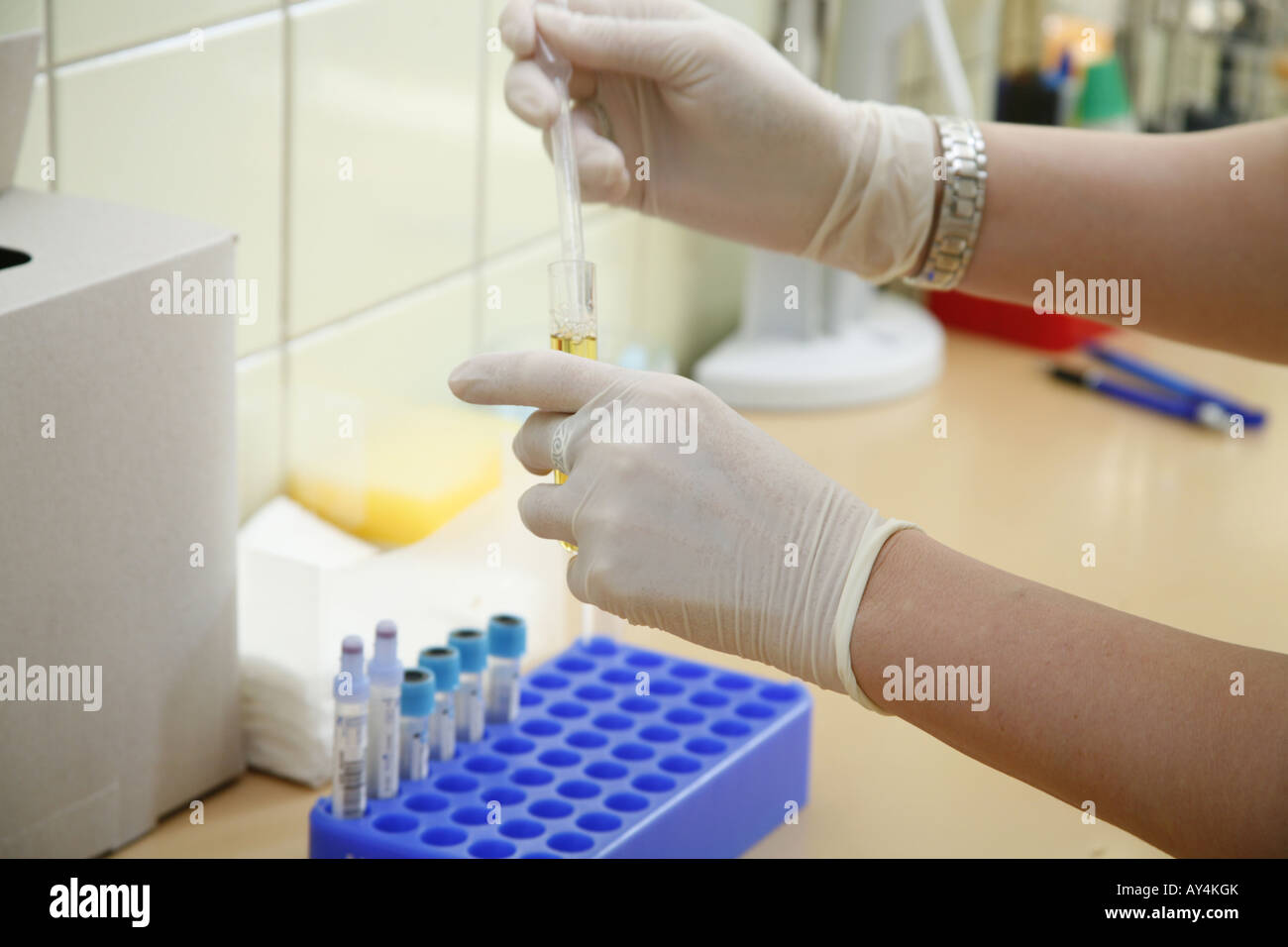 Researcher working in laboratory Stock Photo - Alamy