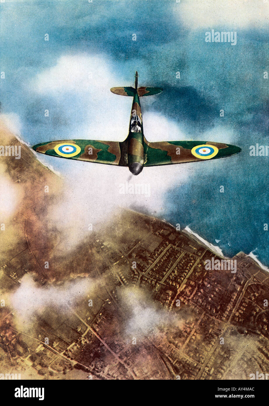 Spitfire Colour Photo Stock Photo - Alamy