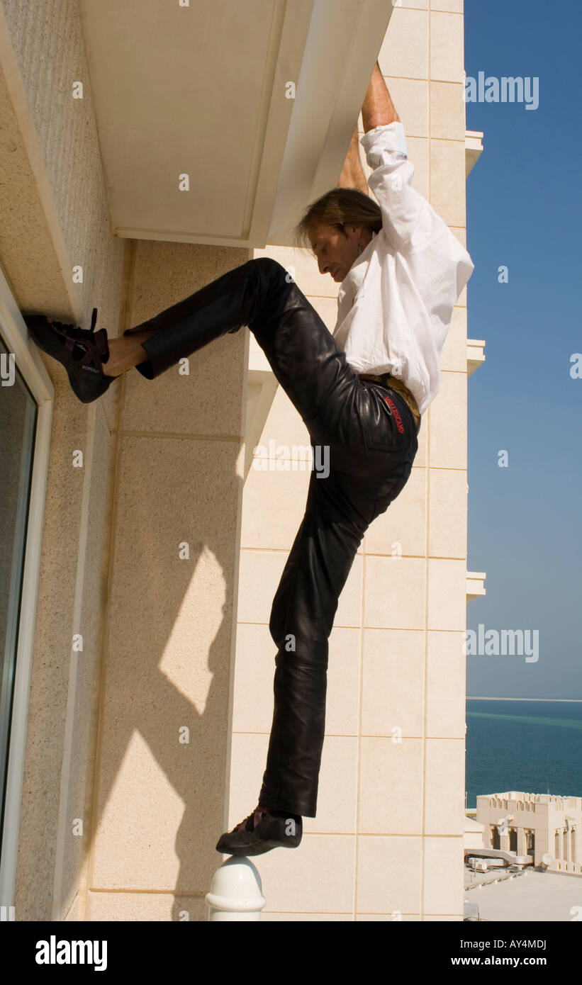Alain Robert, Spiderman, French urban free solo climber Stock Photo - Alamy