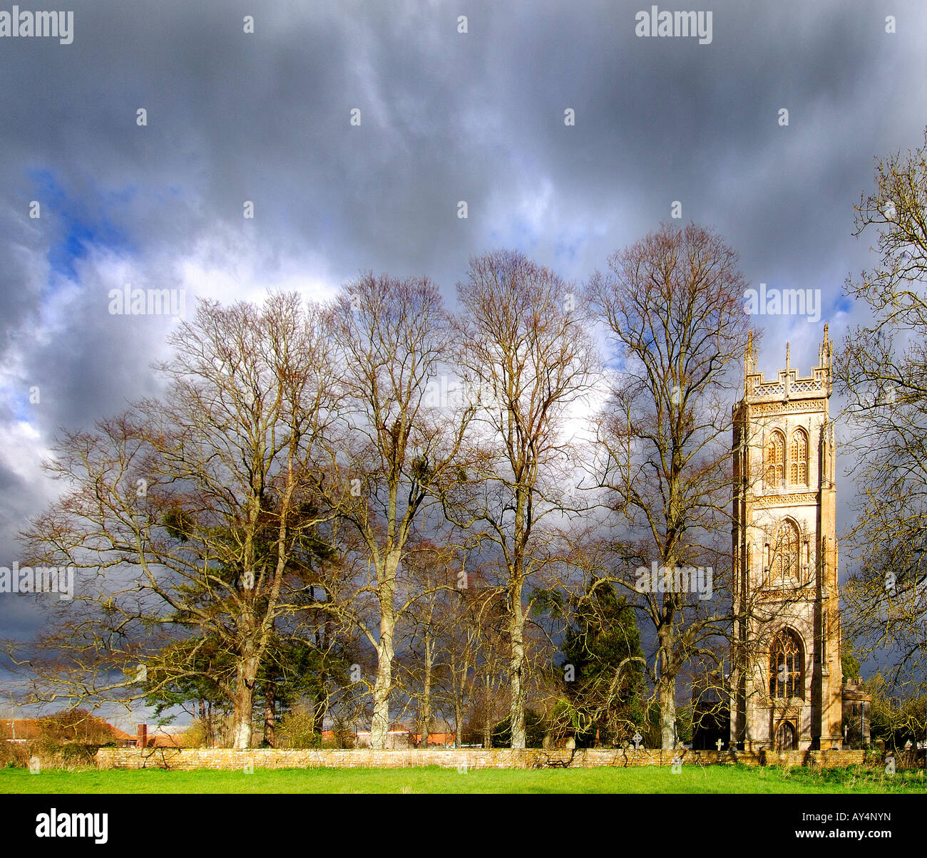 St Mary s Church at Huish Episcopi near Langport Somerset illuminated ...