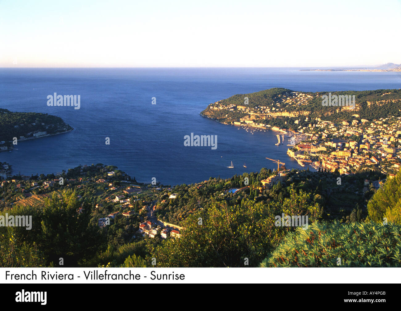 French Riviera Villefranche Sunrise Stock Photo - Alamy